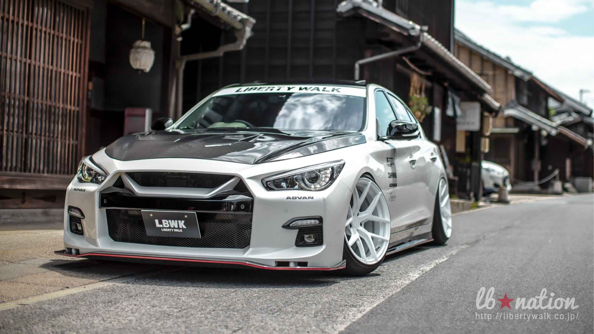 LB★Nation Infiniti Q50 Front Bumper with Diffuser | Liberty Walk