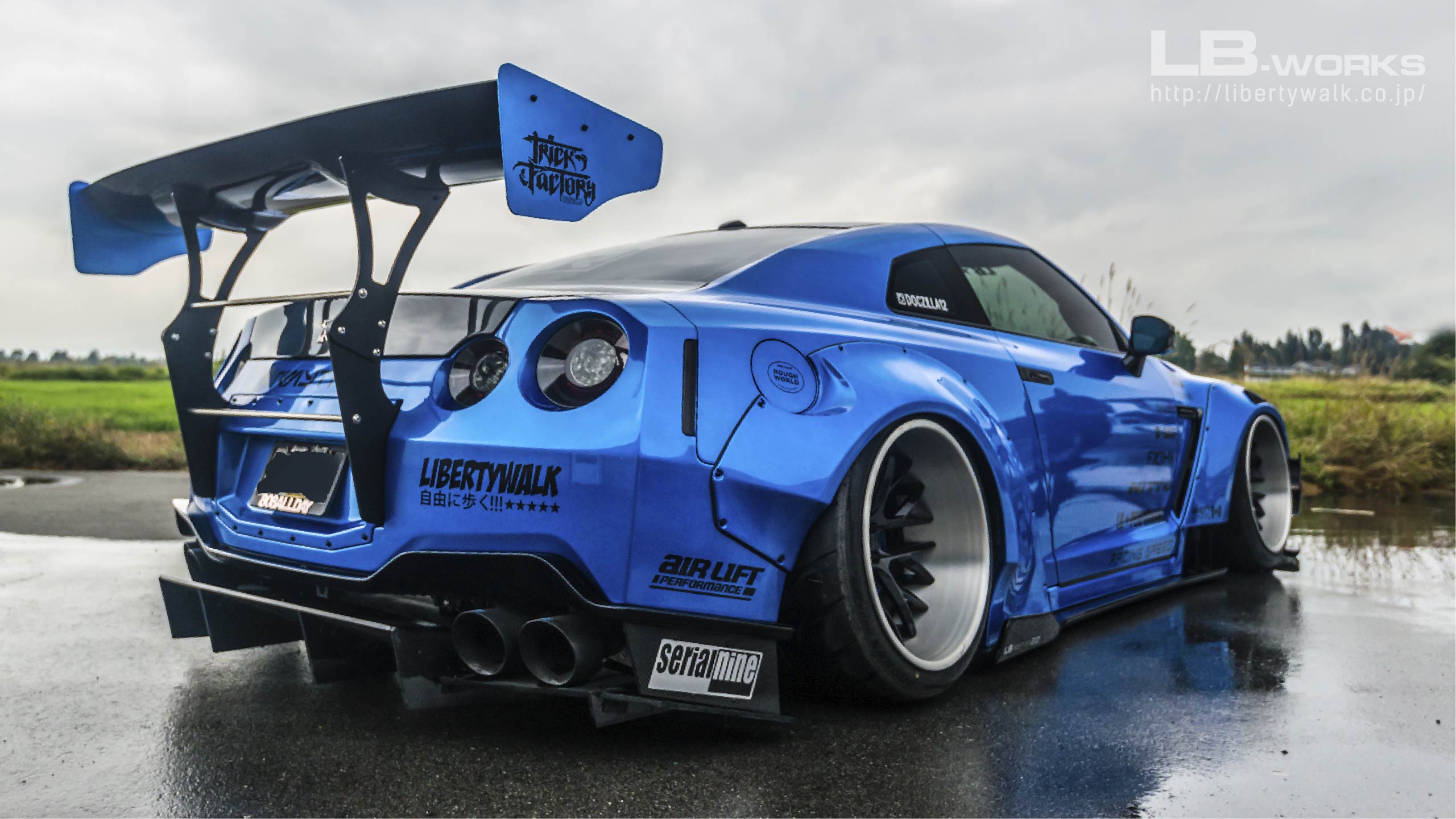 LB Works Nissan GT R R35 Version 3 Chassis Mounted Wing Liberty Walk